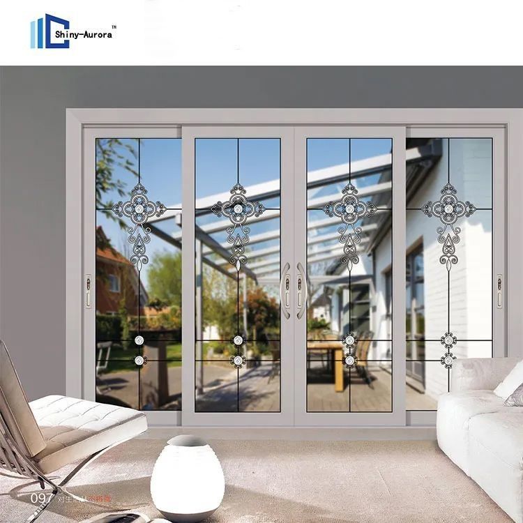 Three Rail Broken Bridge Aluminium Sliding Doors 40 Sound Insulation ...