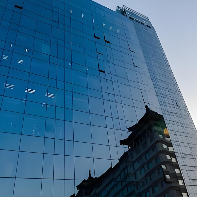 Rectangular Metal Curtain Wall Aluminum Frame Sustainable Design