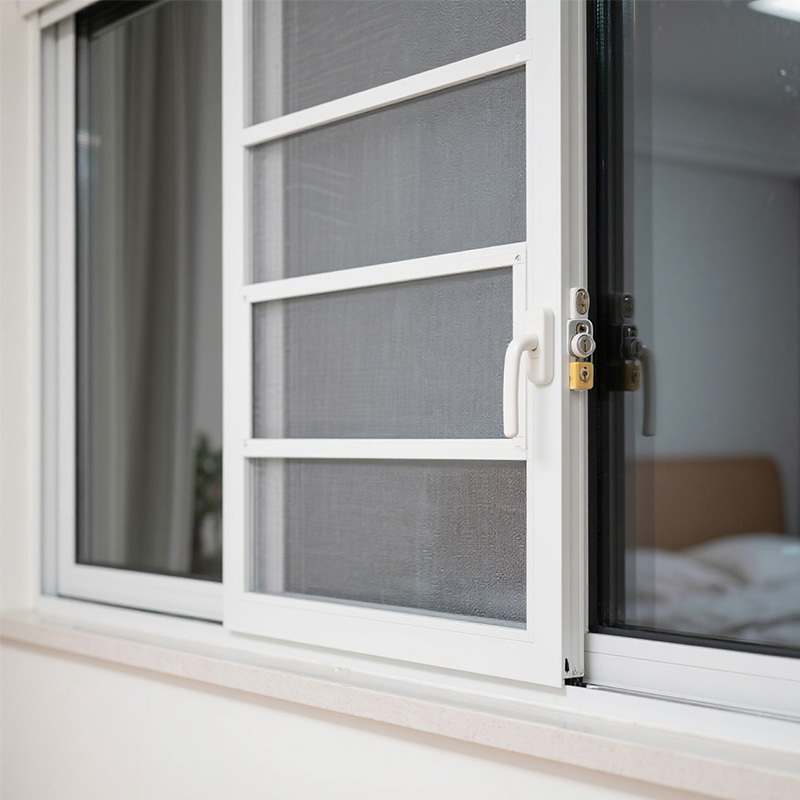 White Aluminum Sliding Windows with Screen - Energy-Efficient